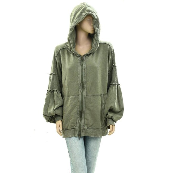 Free People | Tops | Free People Oversized Ribbed Sweatshirt Top ...